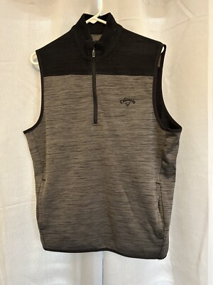 Callaway Sweater Vest Mens Med Gray 1/4 Zip Pullover Weather Series ...