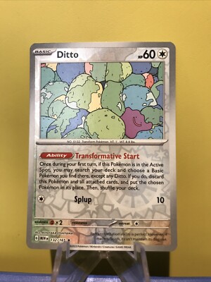 Ditto 132/165 Reverse Holo Pokemon Scarlet & Violet 151 LP | eBay