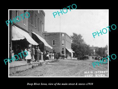 OLD LARGE HISTORIC PHOTO OF DEEP RIVER IOWA THE MAIN STREET & STORES ...