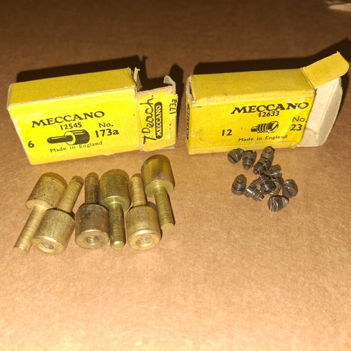 MECCANO(#231/173A 18 PCS)2 X COMPLETE TRADE BOX(KEYWAY BOLT/SCREWED ROD ...
