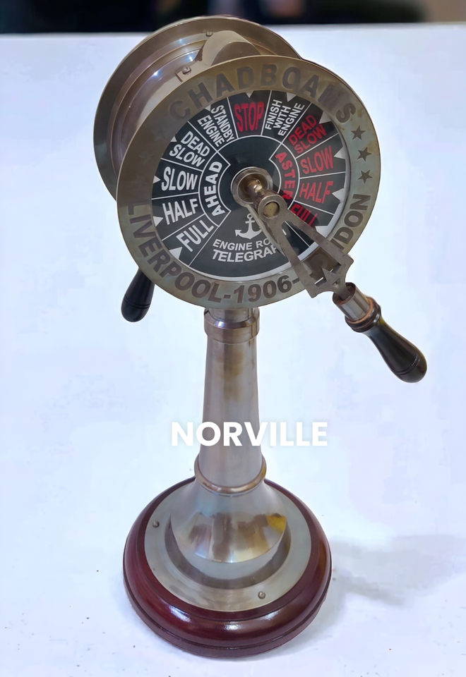 18" Ship Engine Order Telegraph Antique Engine Room Table Decorative ...