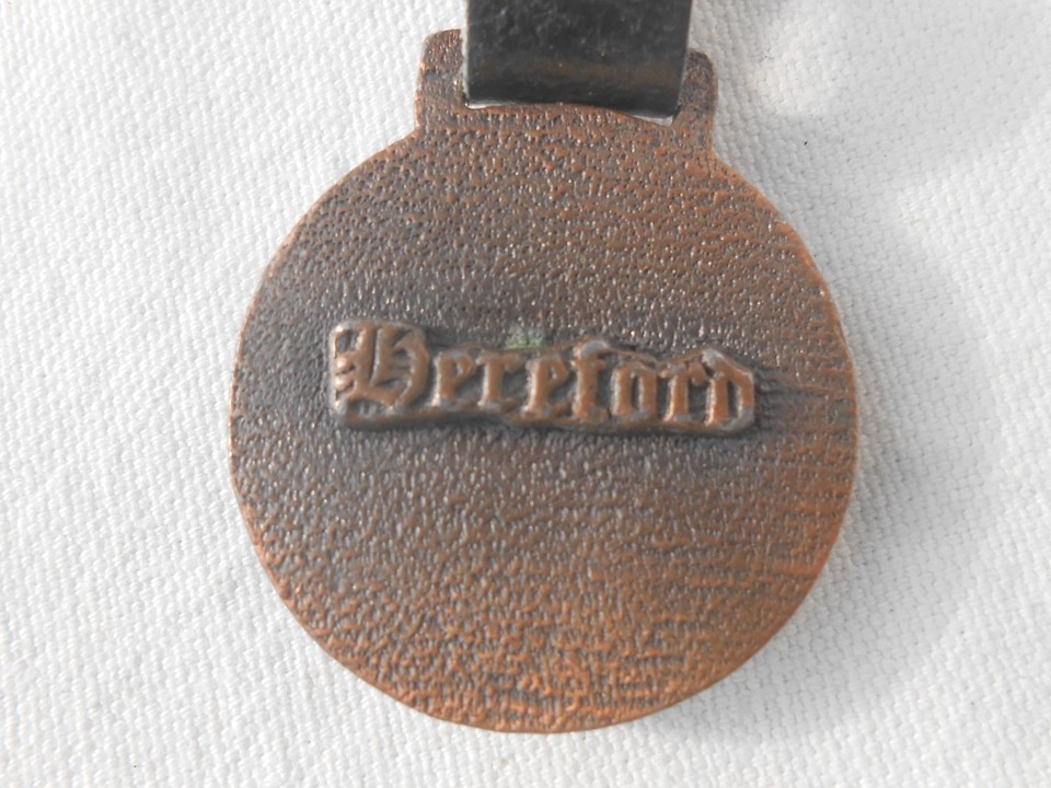 Vintage Hereford Steer Bull Cow Bronze Keychain Medallion Watch FOB | eBay