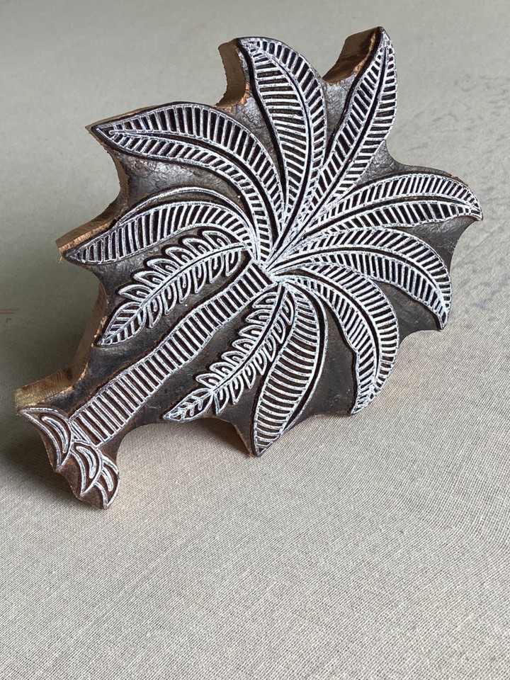 Palm Tree Hand carved Wooden Block Stamp for Block Print Sheesham ...