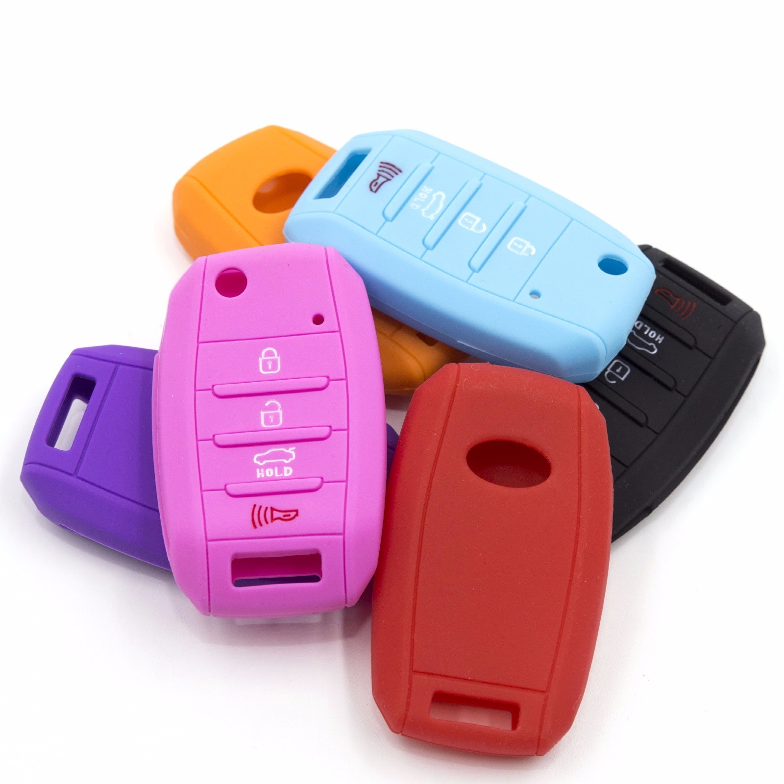 4Button Silicone FOB Folding Key Case Cover For Kia Rondo Carens 2014 ...