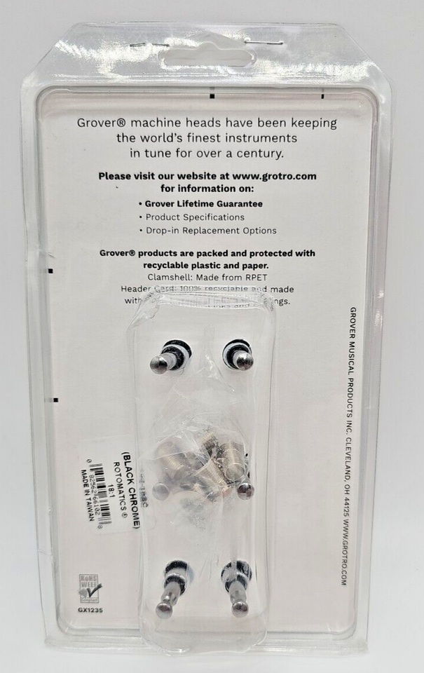 Grover 102-18C Rotomatic Tuners NEW PACKAGE 3x3 Chrome Gison Les Paul ...