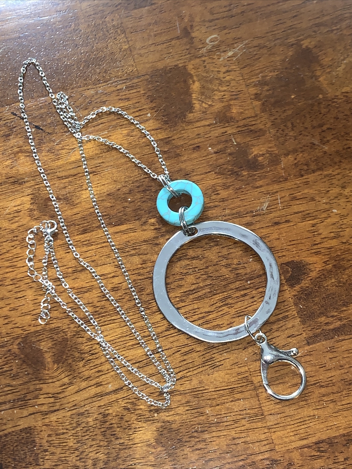 J CREW Turquoise Large Medallion Necklace Spacer Lanyard Versatile NWOT ...