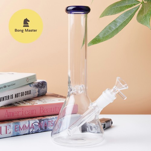 10" Glass Bong Smoking Hookah Water Pipe Heavy Beaker Tobacco 14mm Stem ...