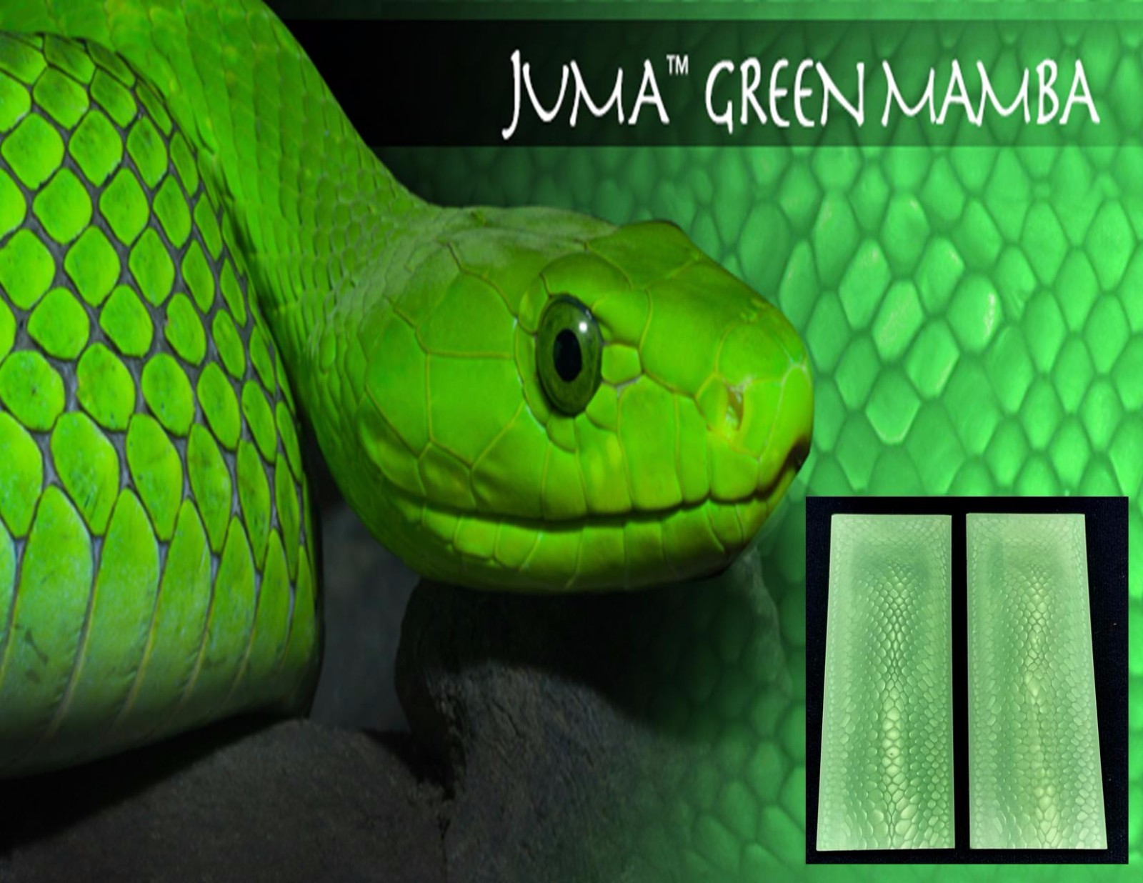 2 Green Mamba Juma .125" 1/8" Scales 2" x 6" - Knife Handle Material | eBay