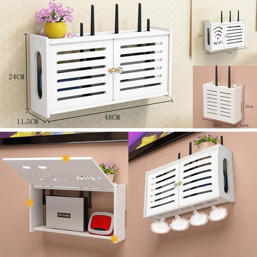 Wifi Router Rack Shelf Storage Wall Mounted Wireless Bracket Home Decor ...