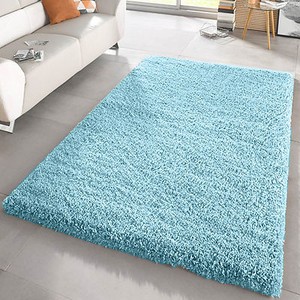 PREMIUM LARGE SMAL DUCK EGG BLUE SHAGGY HIGH QUALITY RUG PLAIN PILE ...