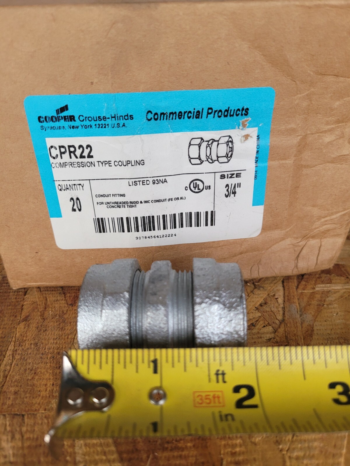 3/4" Crouse-Hinds CPR22 Malleable Iron Compression Straight Rigid ...