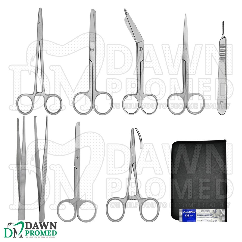 10 Pcs Minor Surgery Student Kit Medical Surgical Instruments Set ...