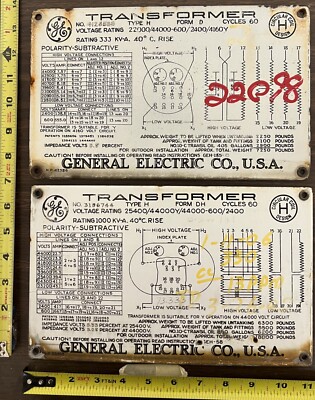 Vintage Porcelain Signs (2) - General Electric Transformer Design ...