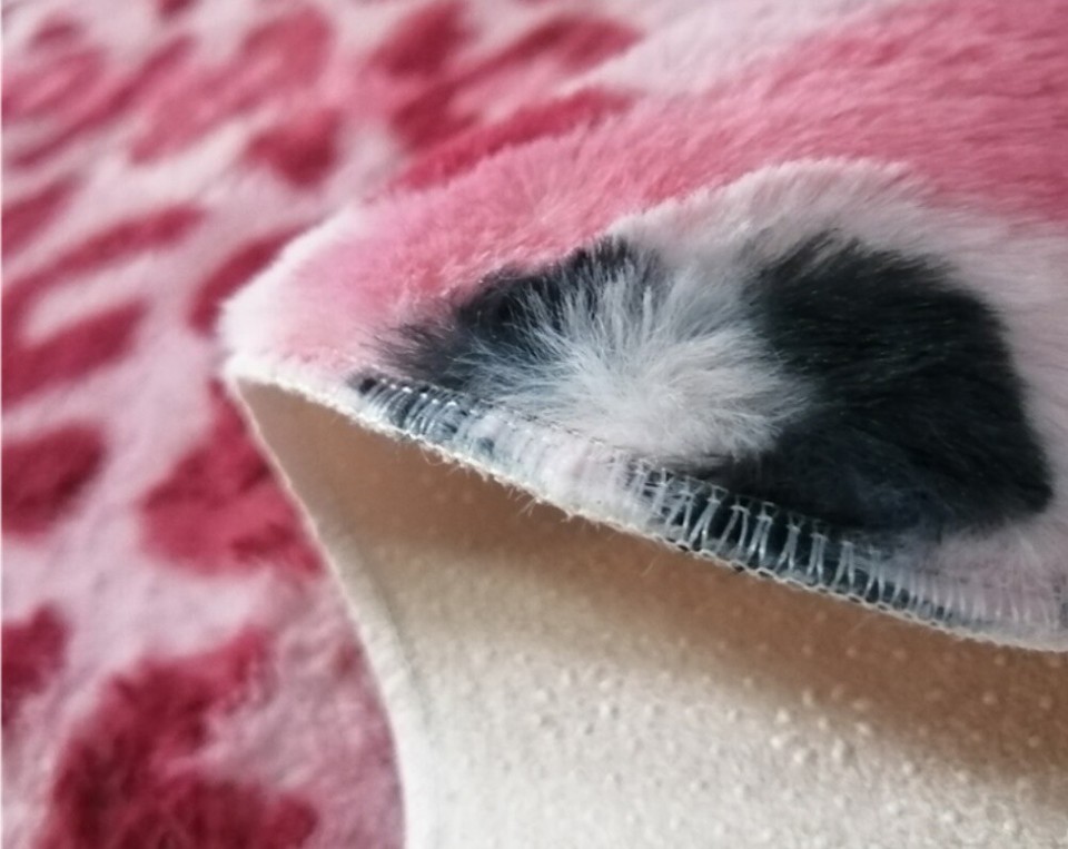 1x Pink Zebra Print Faux Cowhide Animal Area Rug Fur Leather Mat Carpet ...