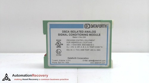 DATAFORTH DSCA31-13C, VOLTAGE INPUT SIGNAL CONDITIONER NARROW BANDWITH ...