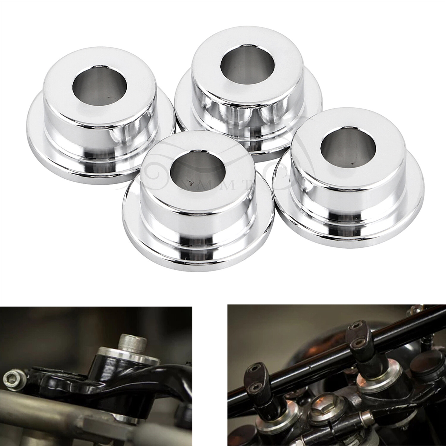 CNC Solid Billet Handlebar Riser Bushings for Harley Softail Dyna ...