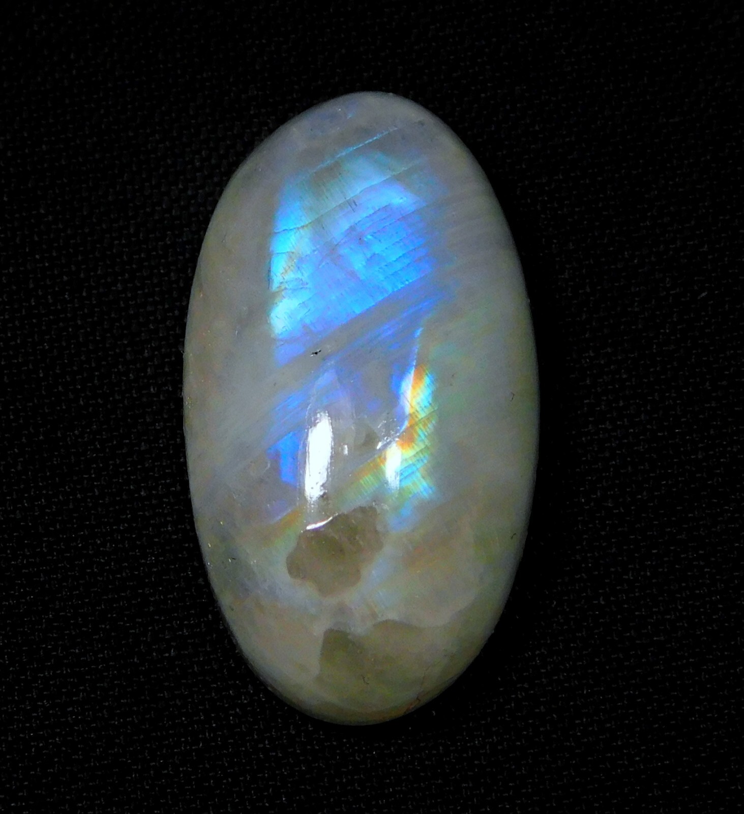 18.CT 7x12x21MM NATURAL BLUE FIRE RAINBOW MOONSTONE OVAL CABOCHON ...