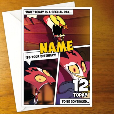 HELLUVA BOSS Personalised Birthday Card - blitzo animated series | eBay UK