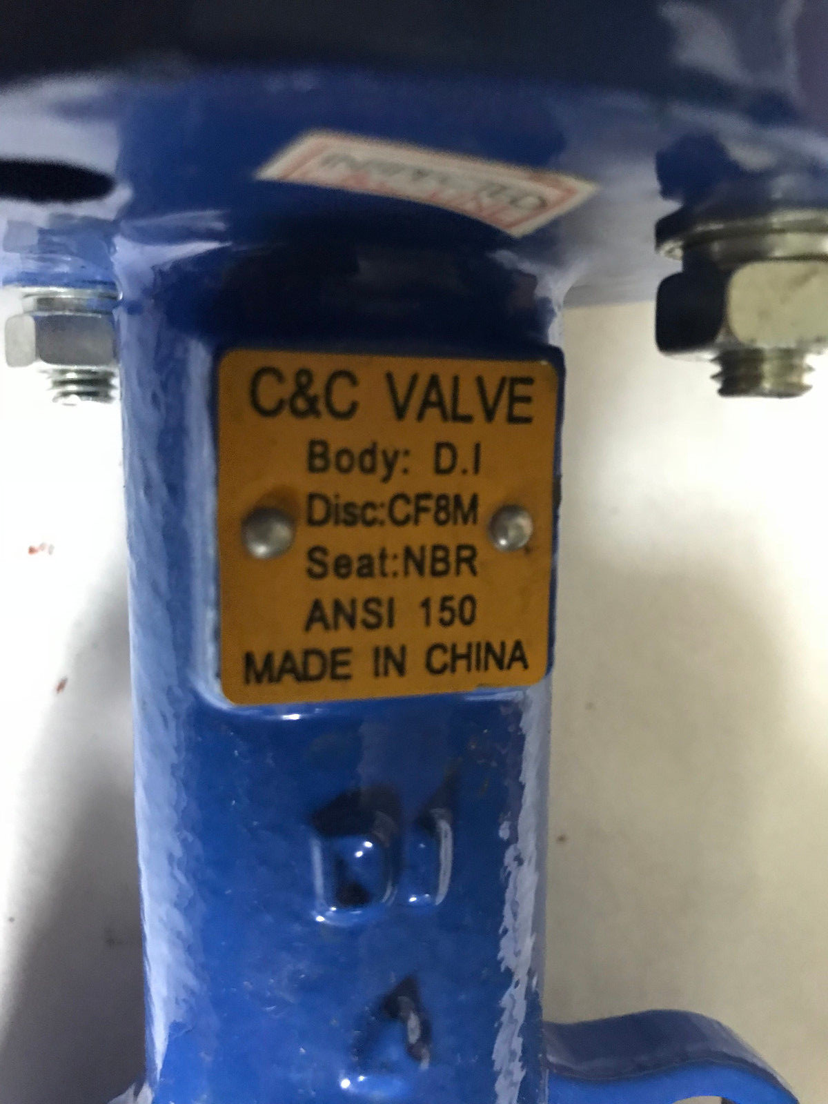 NEW C&C VALVE CF8M 5" BUTTERFLY VALVE, BODY D.I, ANSI 150, SEAT NBR,AD ...