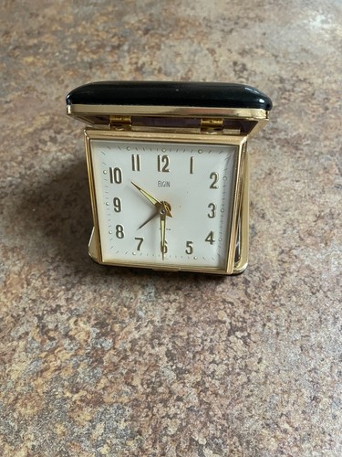Vintage Black Analog Elgin Travel Alarm Clock Made In Japan...bx4 | eBay