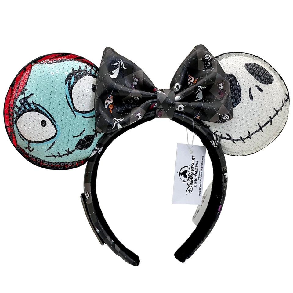 Disney~Snow White Evil Queen Ears+Loungefly Sequin Black Ghost Bow ...