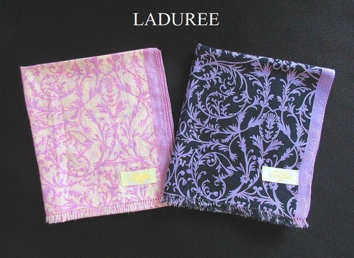 LADUREE Silk Blend Stole Set of 2 Laduré Arabesque Pattern Department ...