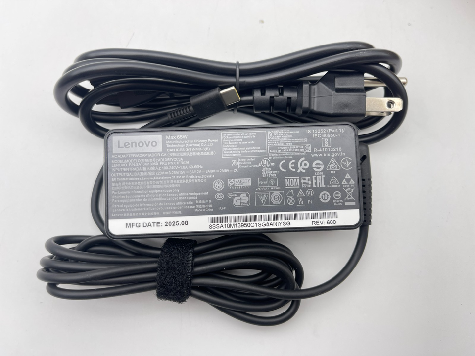 New Genuine 65W USB-C Charger For Lenovo Thinkpad T480 T480s T580 T580s ...