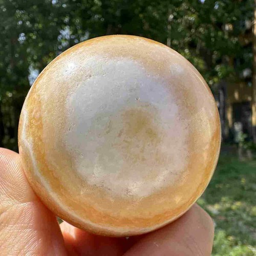 335Gnatural yellow Calcite sphere quartz crystal polished ball healing ...