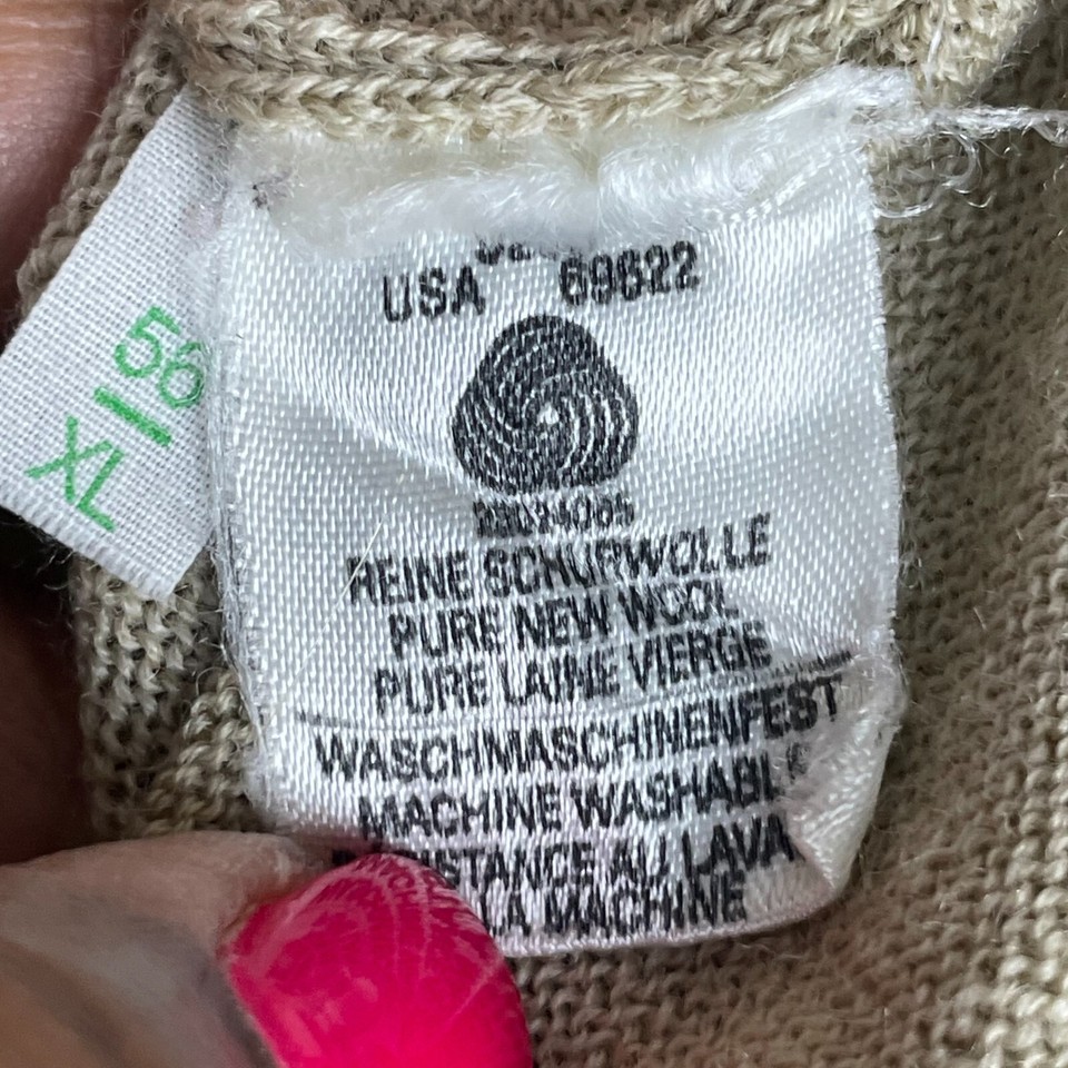 Marz Monchen Men's Wool Sweater XL – Tan Turtle Mock Neck Pullover Long ...