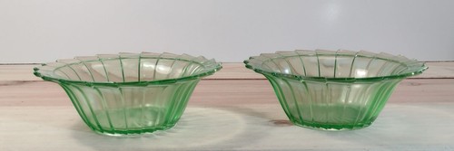 Federal Green Depression Glass Vintage Small Bowls Set Of 2 | eBay