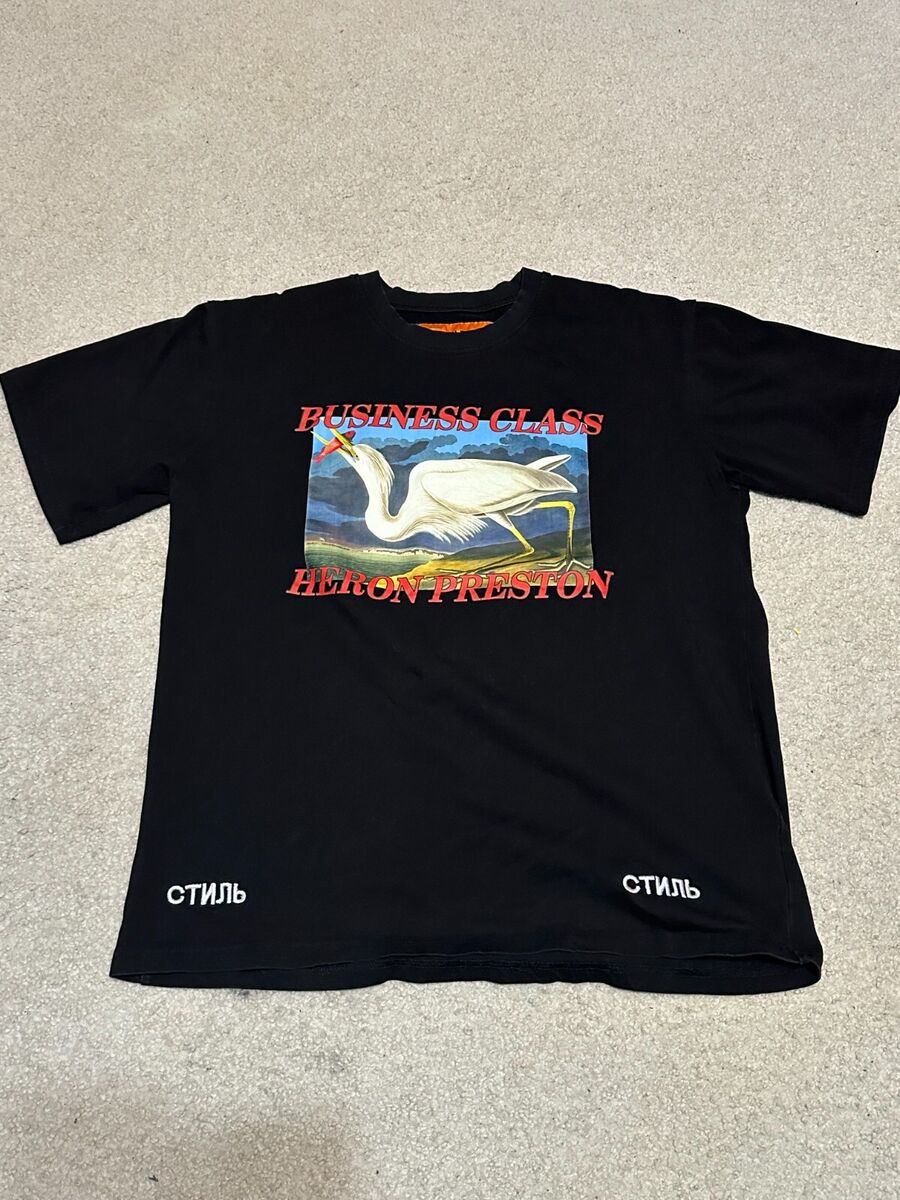 Heron Preston Business Class Stork Graphic Print Black Heron Preston Business Class Stork Graphic Print Black