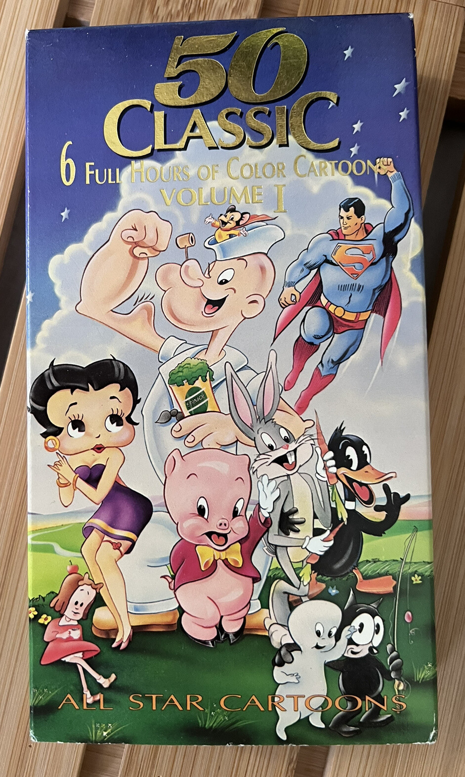 50 Classic All Star Cartoons Volume 1 VHS 6 Hours Popeye-Casper-Little ...