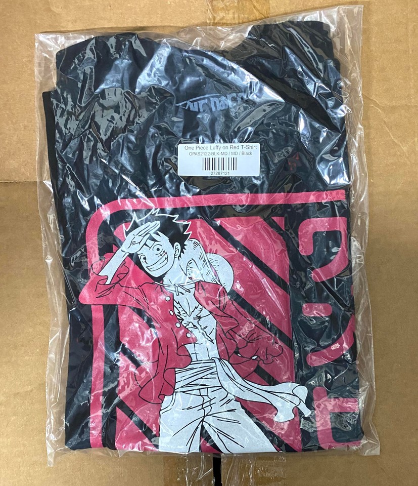 Ripple Junction One Piece Luffy on Red Adult T-Shirt Size S | eBay