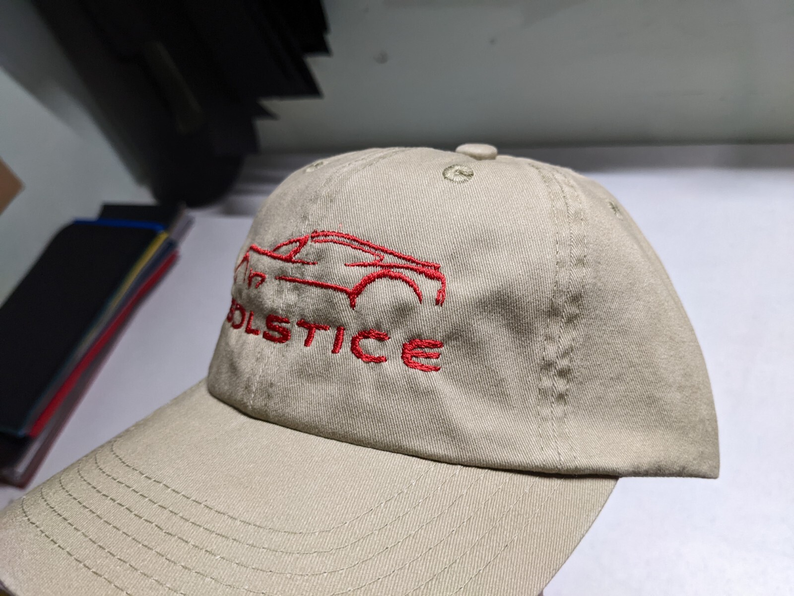 Pontiac Solstice Coupe Kappa Khaki Hat Embroidered Red- Port authority ...