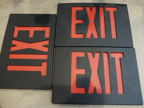 Morris Products 73381 Cast Aluminum LED Exit Sign Face Plate (3 pack ...