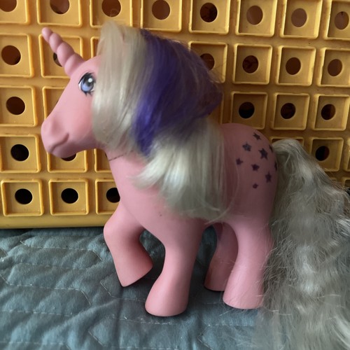 Vintage My Little Pony Unicorn Pink, Purple Stars While And Purple Hair ...