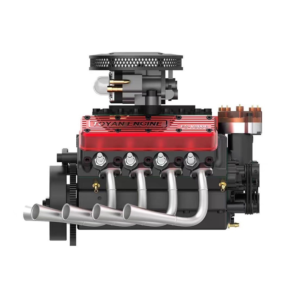 Miniature Metal Four-Stroke V8 Pushrod Water-Cooled Gasoline Engine ...