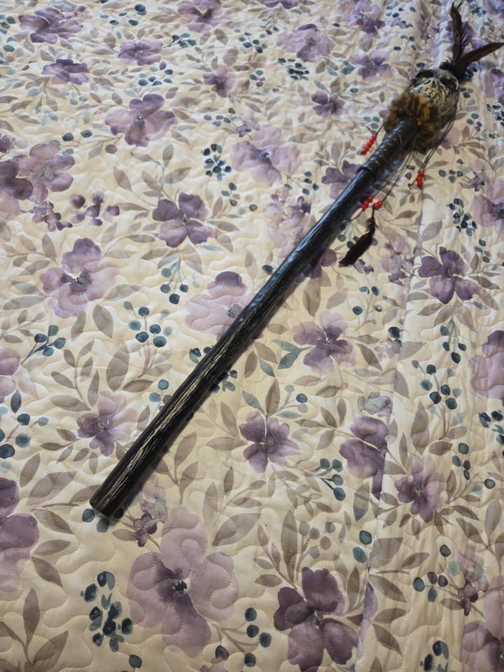 Shrunken Head Witch Doctor Voodoo Healing Stick / Spell Staff Halloween ...