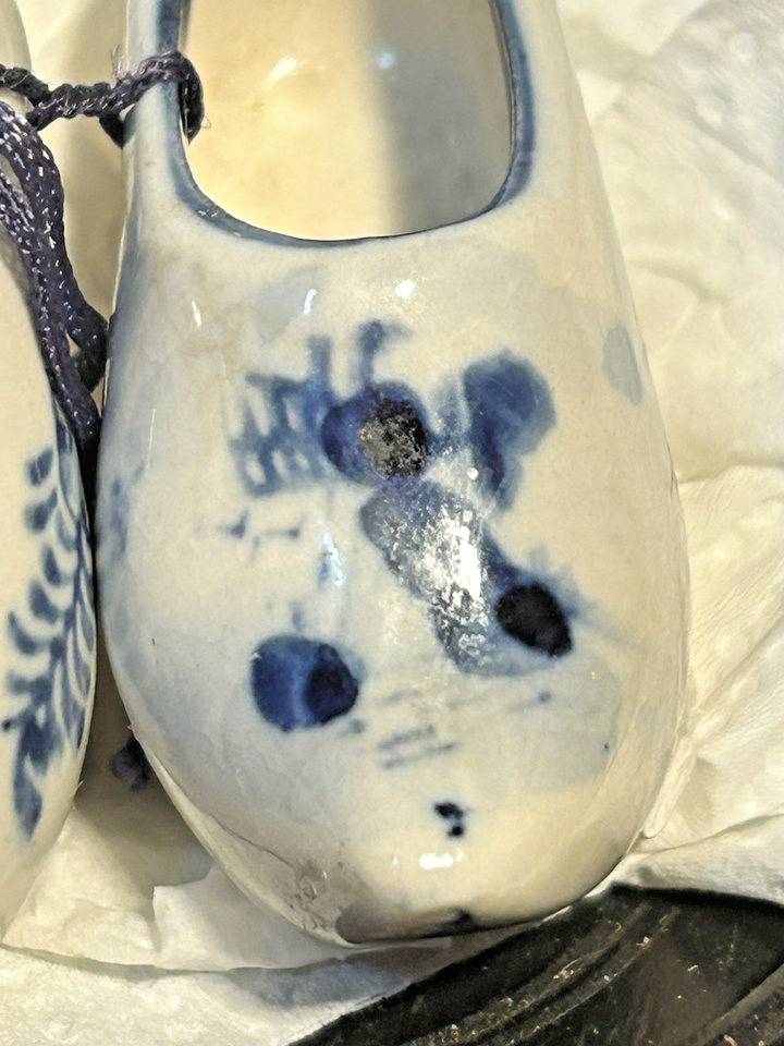 Vintage Miniature Delft Blue Porcelain Clogs Made in Holland Hand ...
