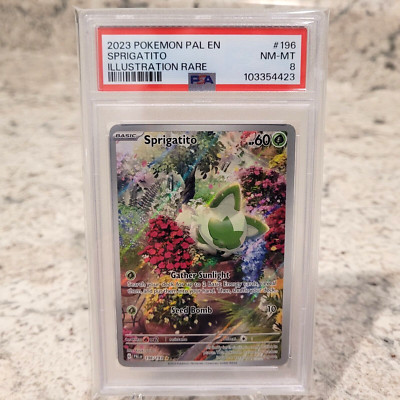 PSA 8 Sprigatito 196/193 Paldea Evolved IR Illustration Rare / Pokemon ...