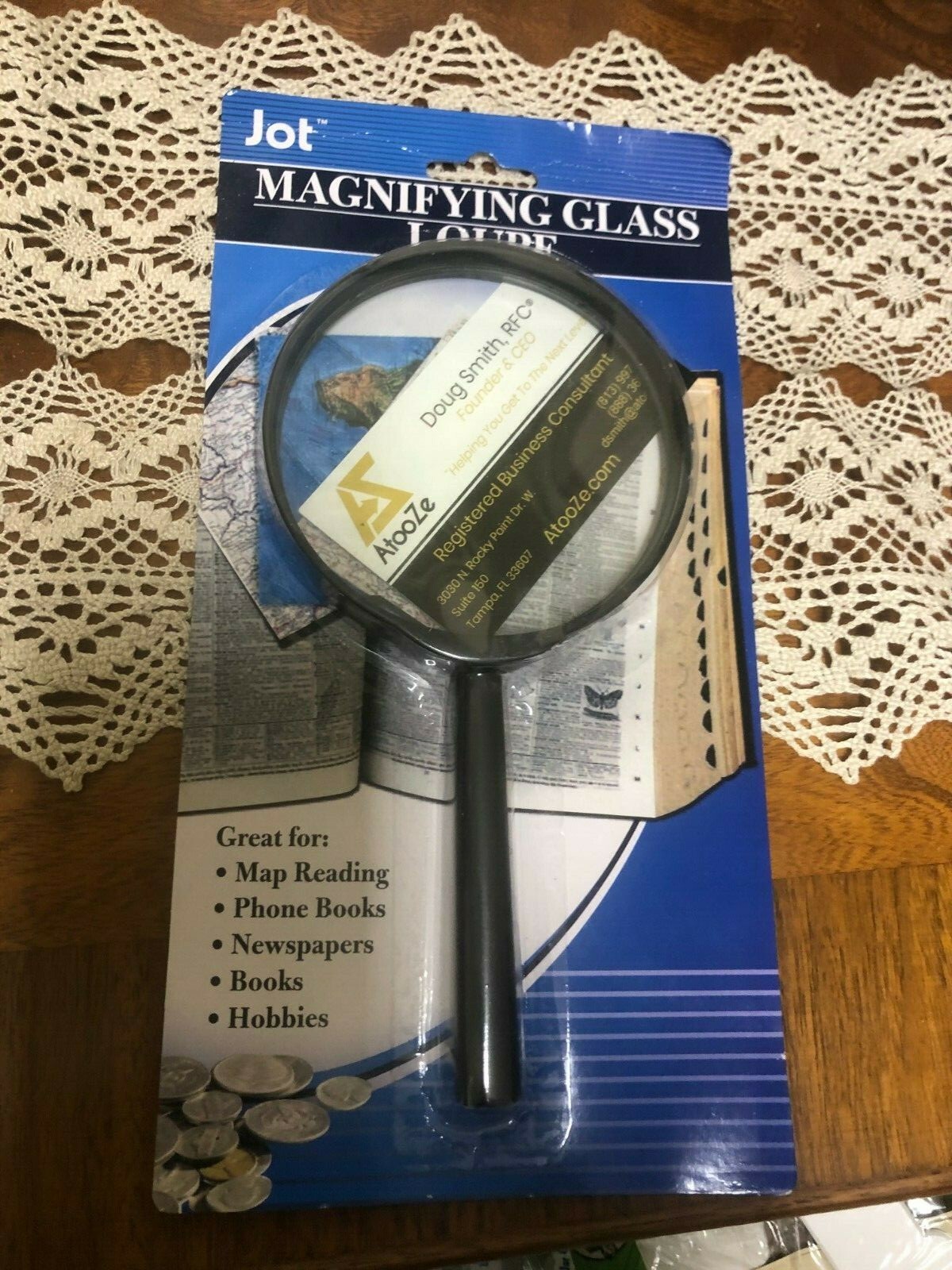 Jot Magnifying eye glass loupe/great for books, map reading, hobbies ...