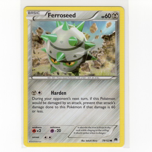 Pokemon TCG Ferroseed 79/122 Breakpoint Regular Common Card 2016 EN-LP ...
