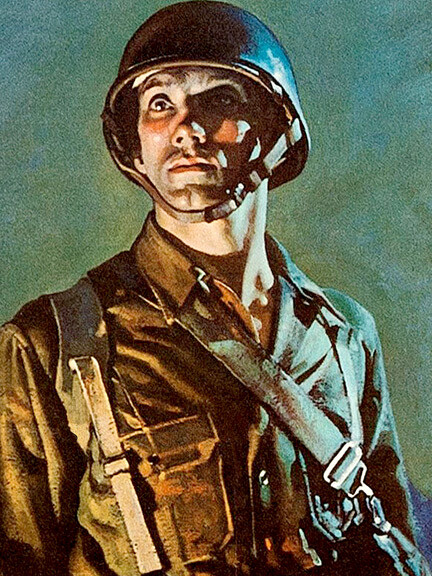 1943 US Army Infantry "Courage and Gallantry in Action" Vintage WW2 ...