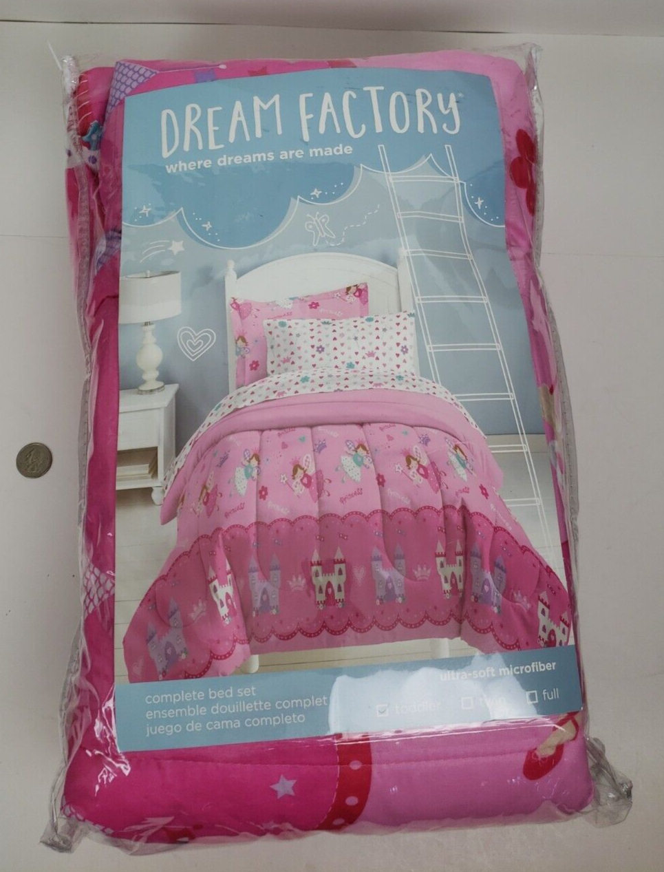 Dream Factory Magical Princess 4 Piece Bedding Set Toddler Pink for ...