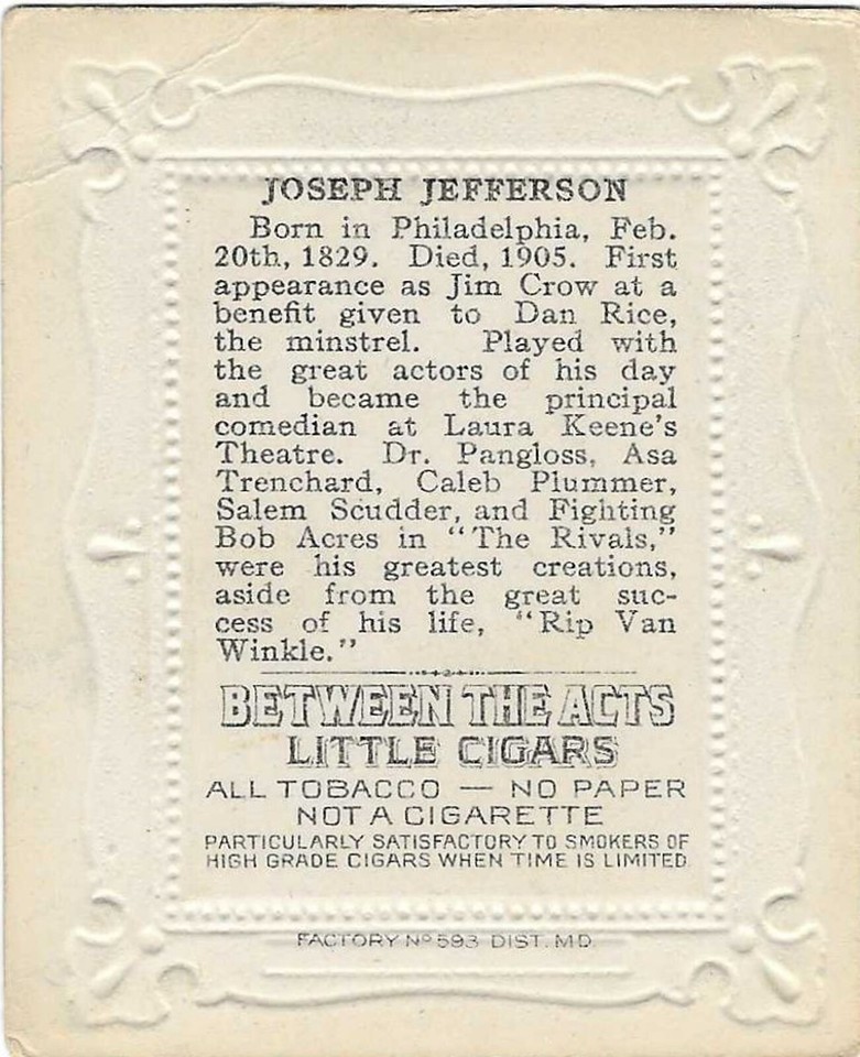 T25 BETWEEN THE ACTS ACTORS, JOSEPH JEFFERSON!!! POPULAR SET!! | eBay