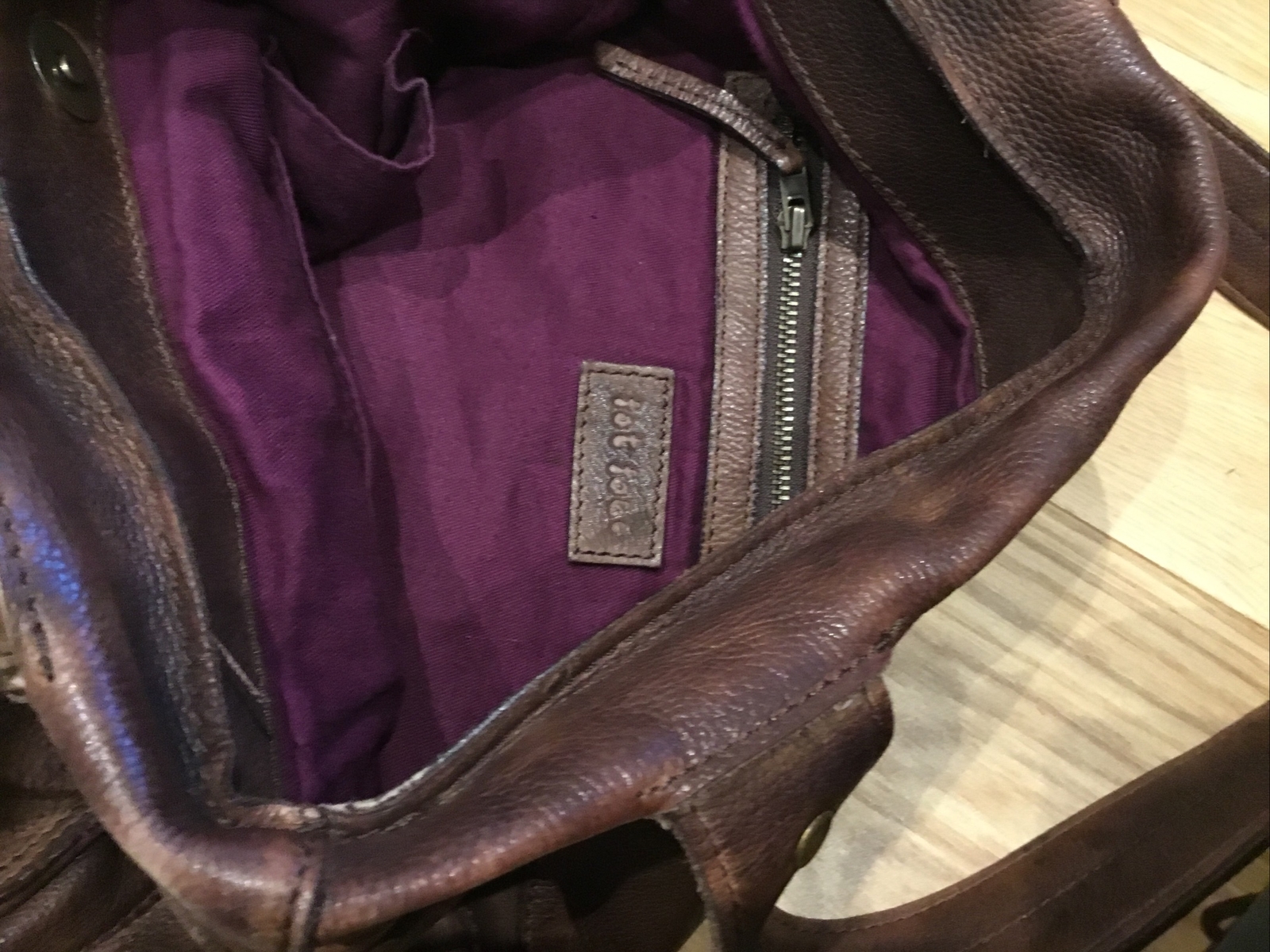 Fat Face Genuine Leather Vintage Distressed Tan Shoulder Bag | eBay UK