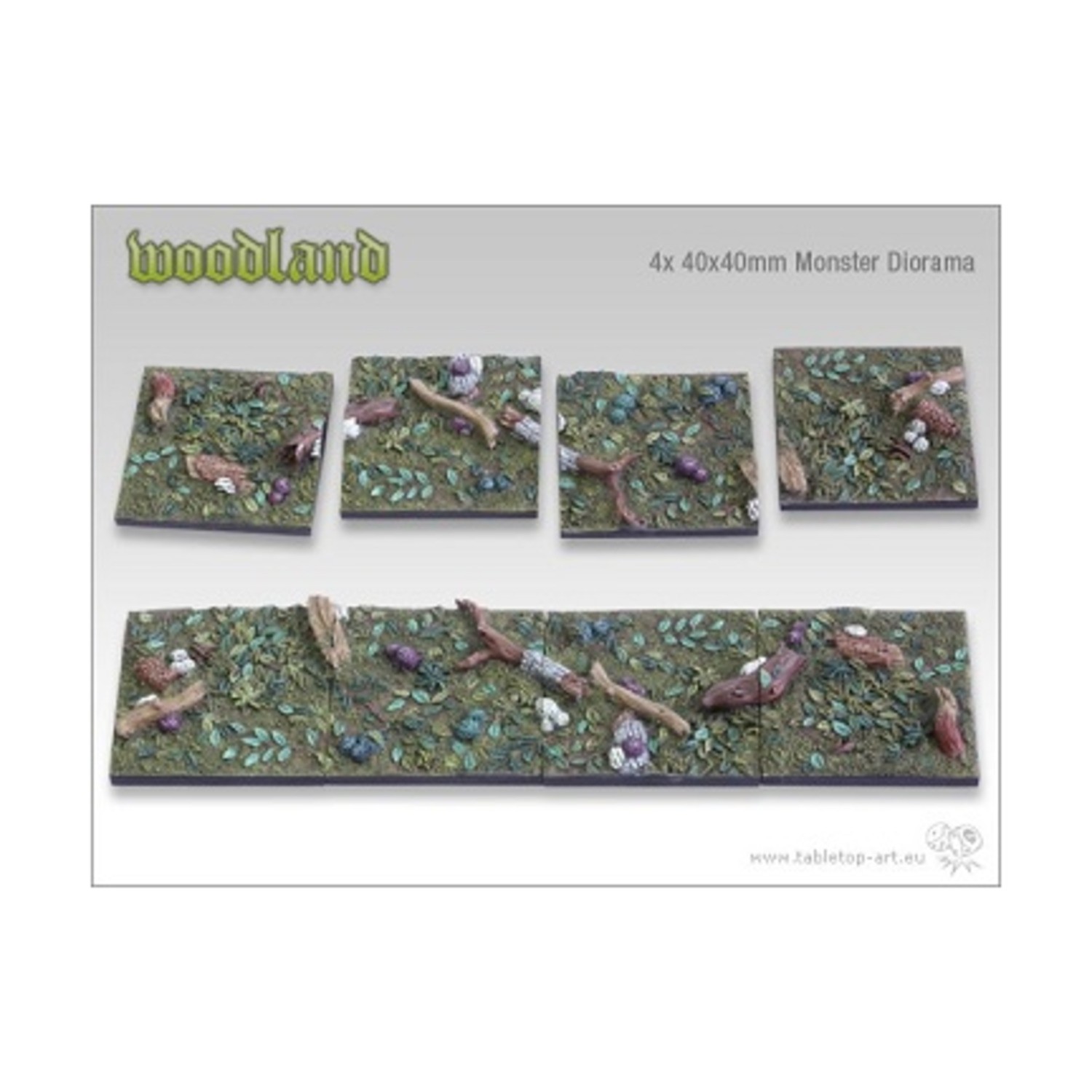 Tabletop Ar Mini Base Woodla 40mm Square Monster Diorama Base - Woodl ...