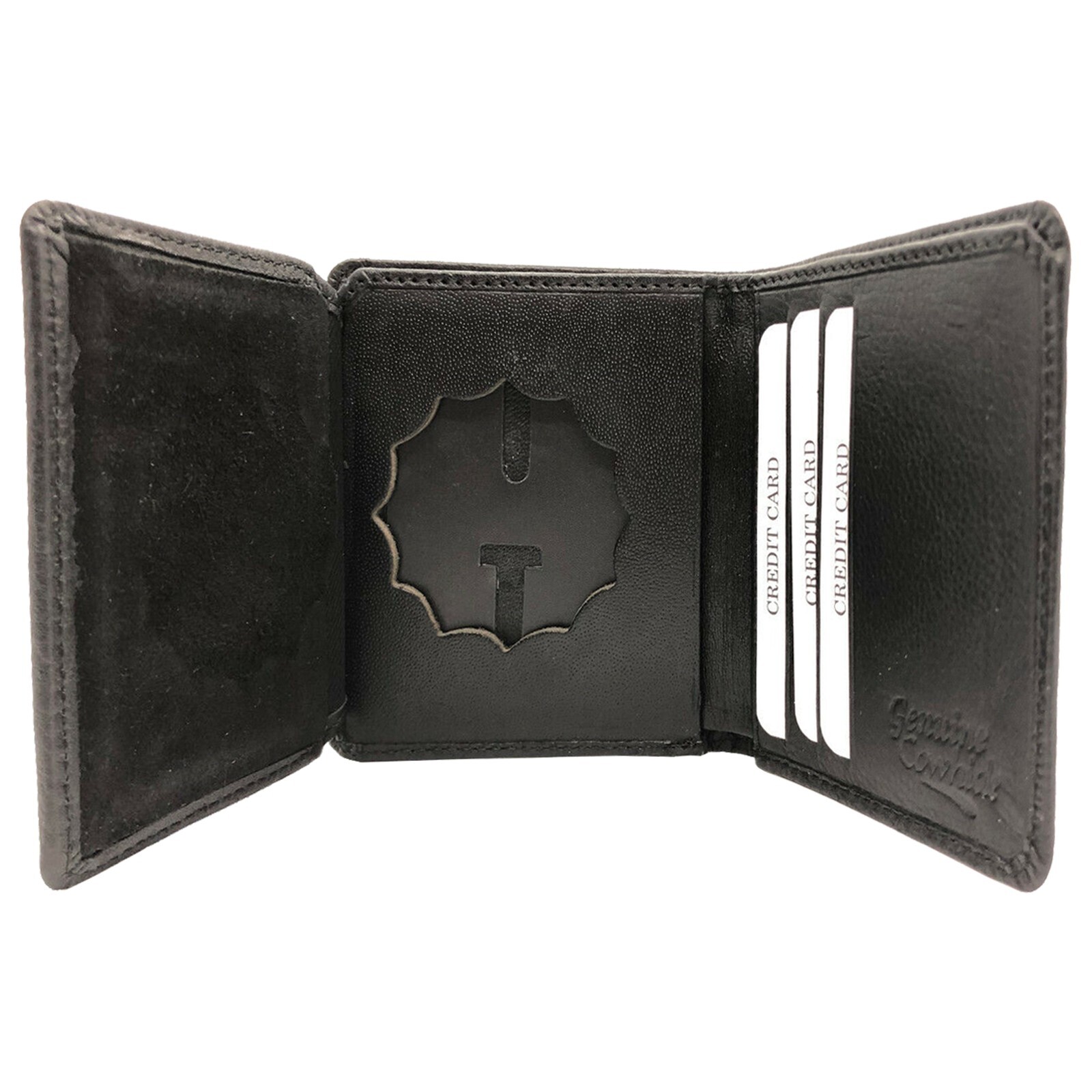 Genuine Leather Concealed Carry Badge Wallet 12 Star Shield Holder | eBay