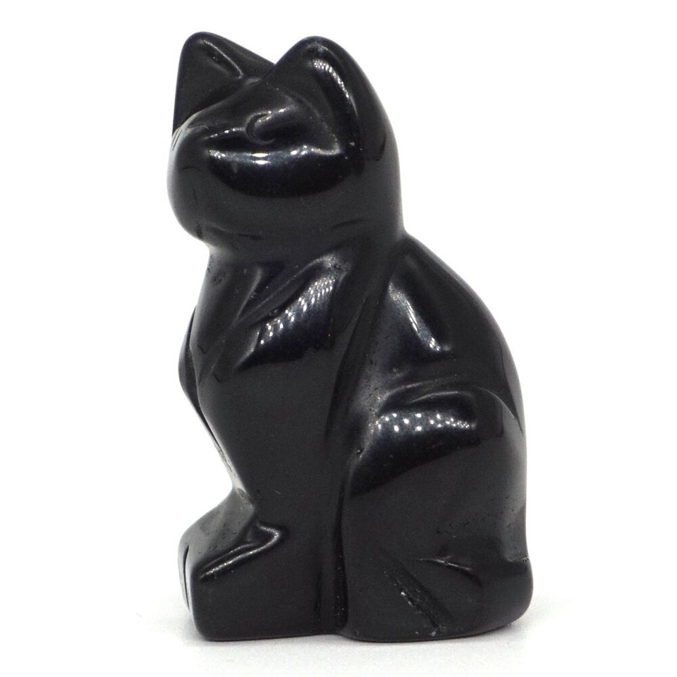2" Stone Carving Cat Statue Natural Gems Crystal Reiki Healing Figurine ...