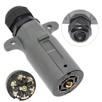 7 Way RV Blade Trailer Connector - 7 Pin Trailer Wiring Adapter Plug ...